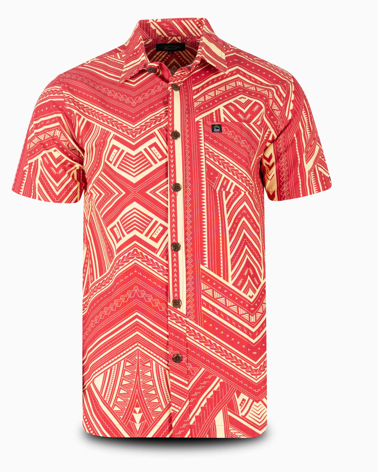 Eveni Pacific Men's Classic Elei Shirt - Pepper Red