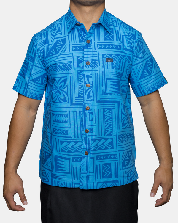 Eveni Pacific Men's Classic Elei Shirt - Star Blue