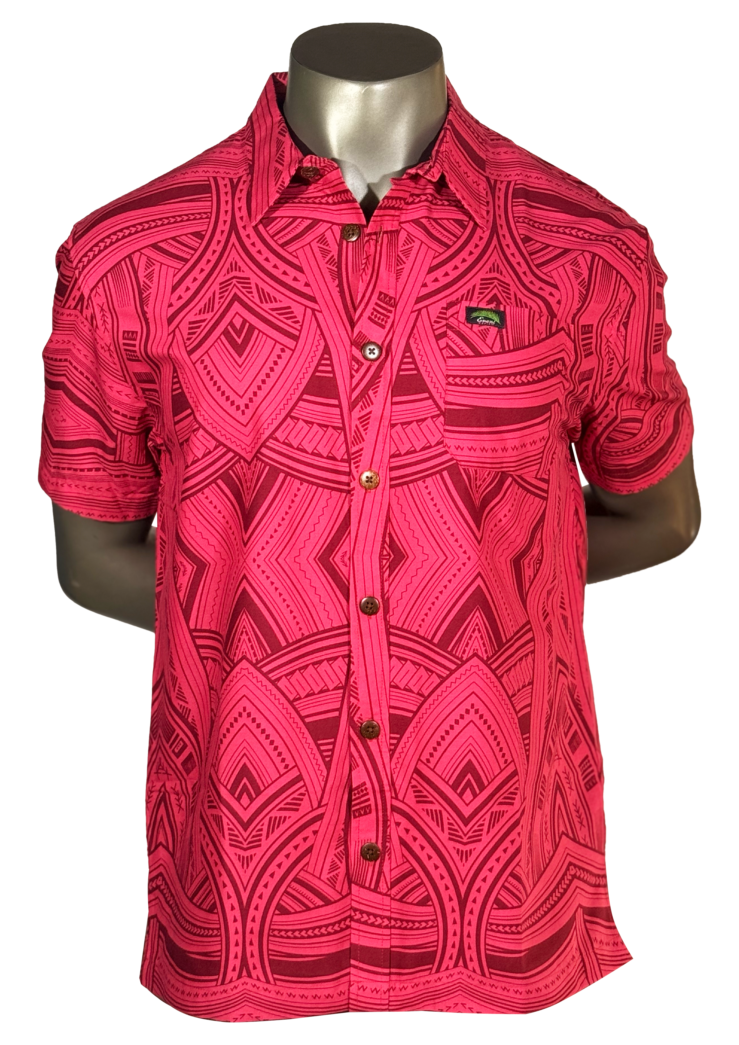 Eveni Pacific Men's Classic Elei Shirt - Breezy Bay Red