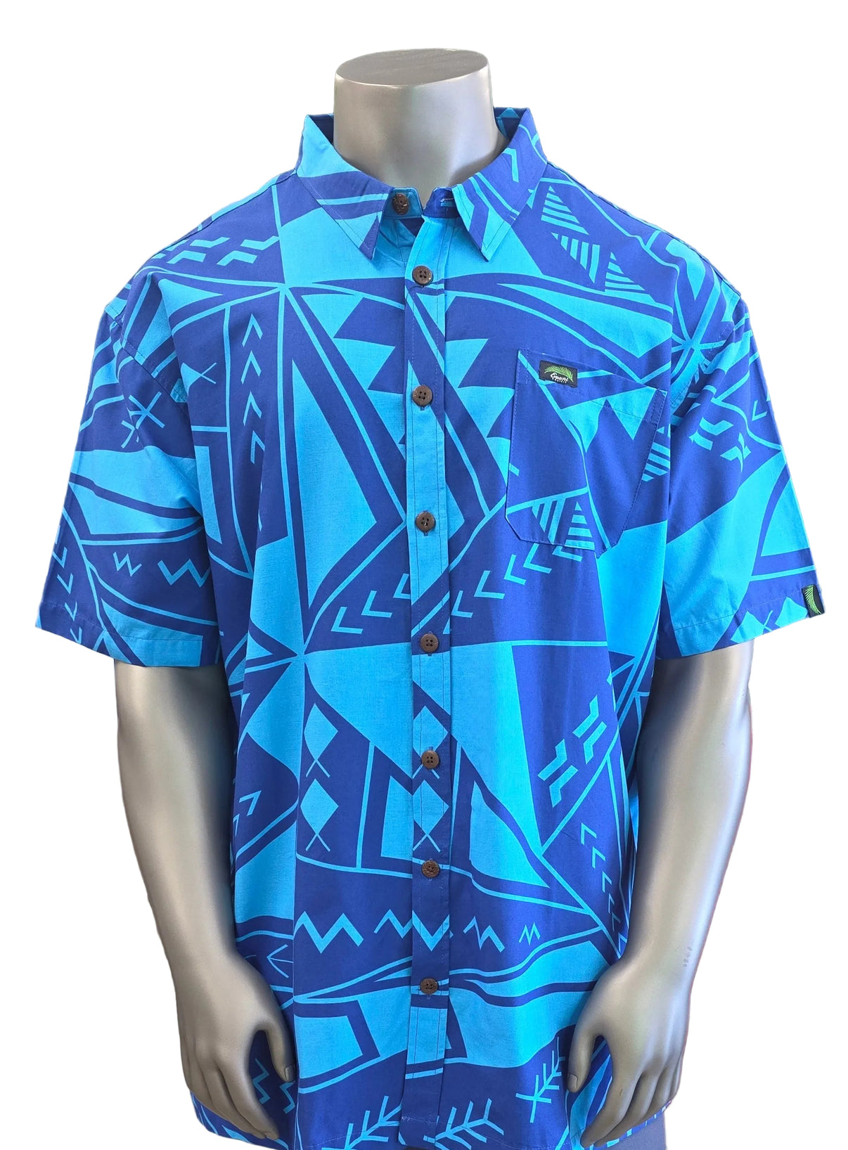 Eveni Pacific Men's Classic Elei Shirt - Solo Blue