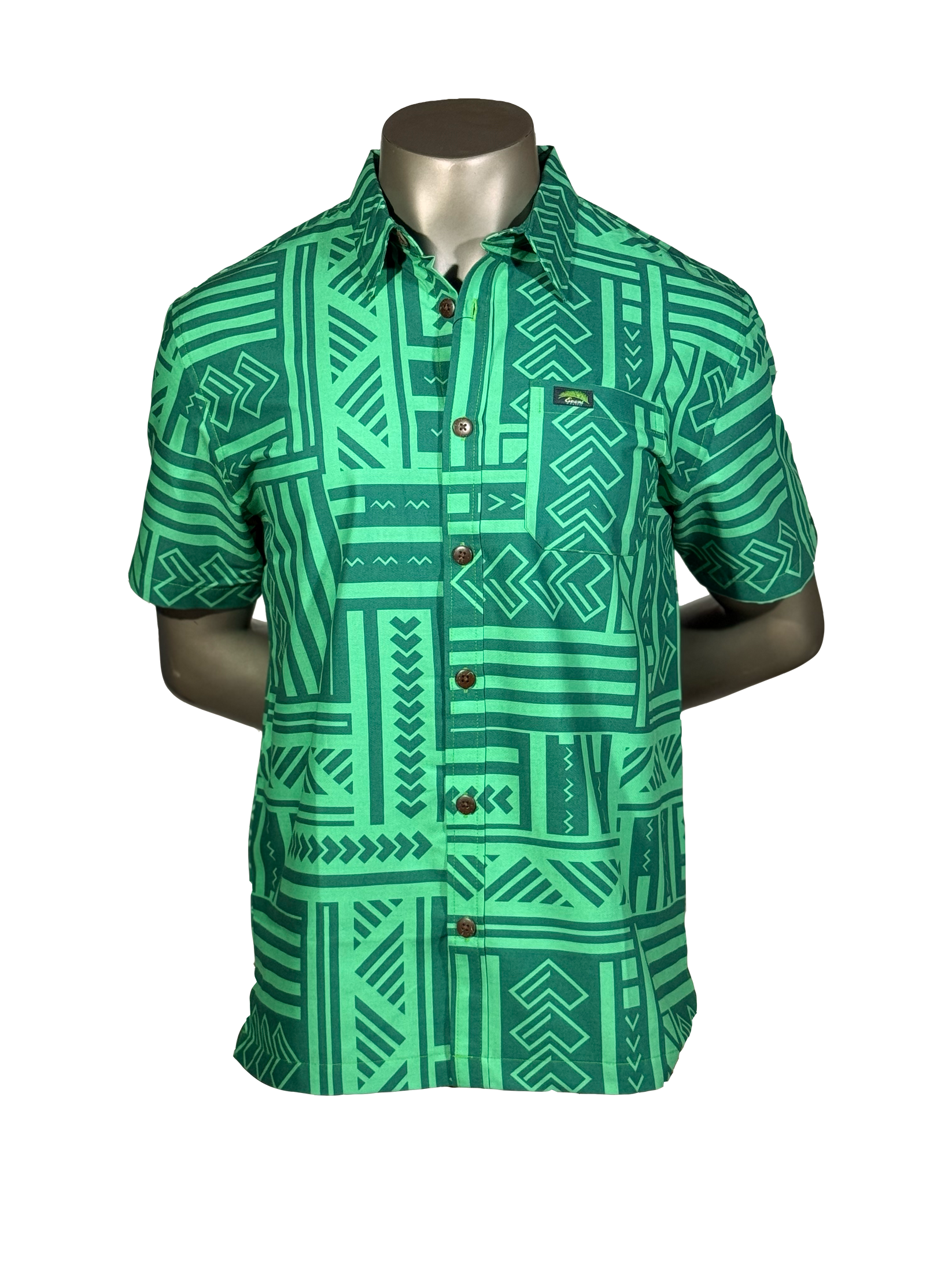 Eveni Pacific Men's Classic Elei Shirt - Teal Glow